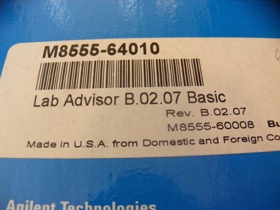Agilent M8555-64010 Lab Advisor B.02.07 Basic Software | eBay