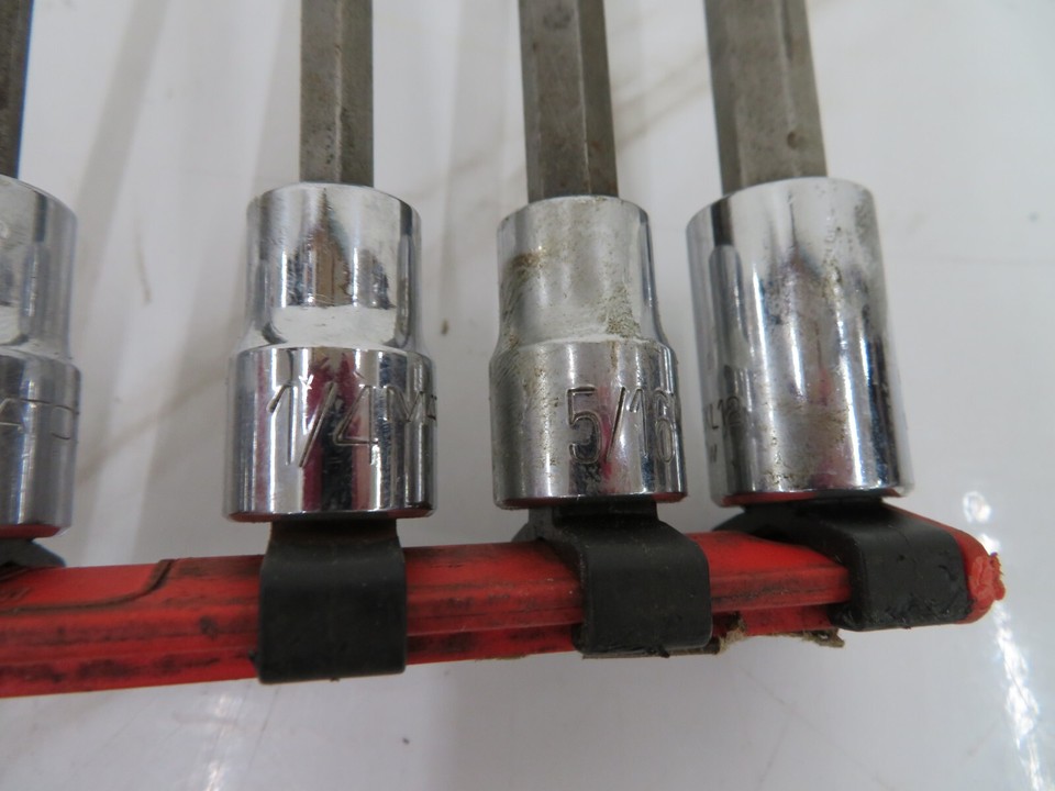 Snap-On 7pc SAE Hex Extra Long Ball Allen Bit Socket 3/8(132918-1A) LOC ...