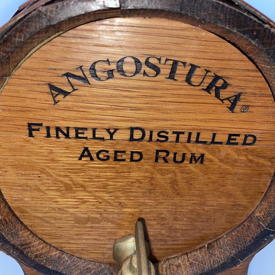 Vintage Angostura Finely Distilled Rum Dispenser Wooden Keg w/ Spigot ...