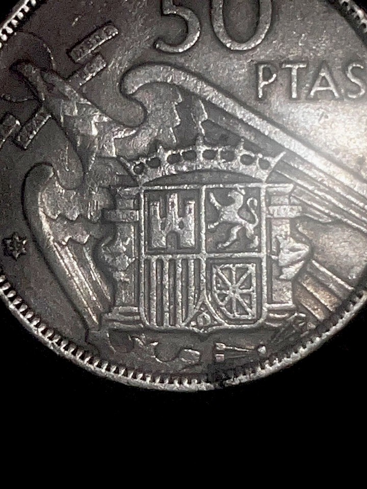 1957 (59 in star) 50 Ptas Spain Edge Lettering Coin | eBay