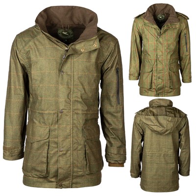 Men's Shooting Jacket Tweed Print Waterproof Hunting Coat 2 Colours ...