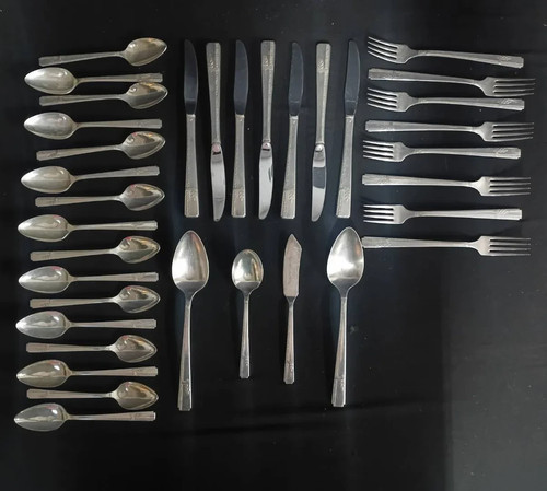 Prestige Grenoble Silverplate Flatware 35 Pc Set Oneida 1938 Art Deco ...