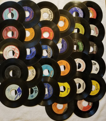 Lot of (30) Random 45 rpm Vintage 7” Vinyl Records Jukebox Rock Pop ...