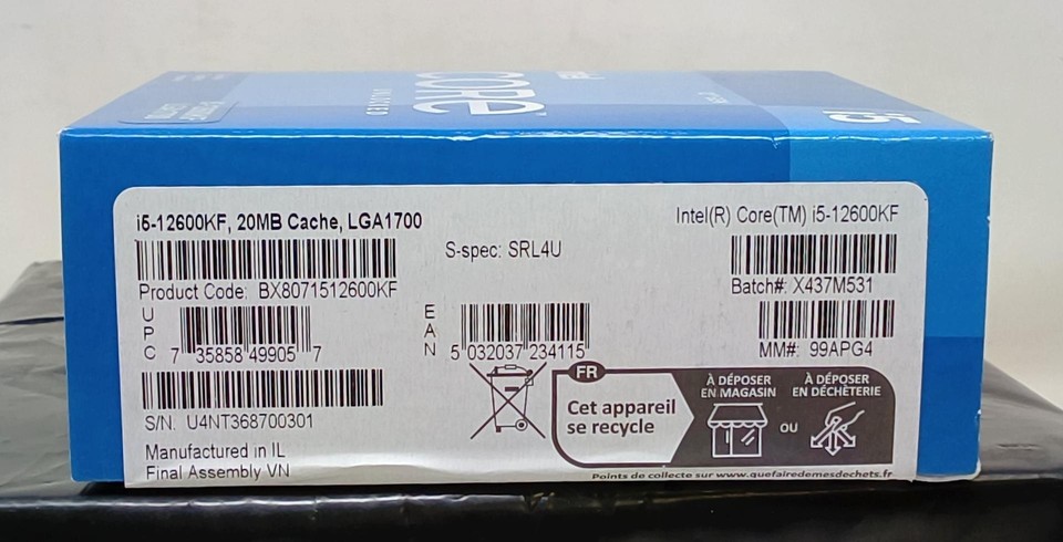 Intel Core Unlocked i5-12600KF Desktop Processor 12th Gen LGA1700 ...