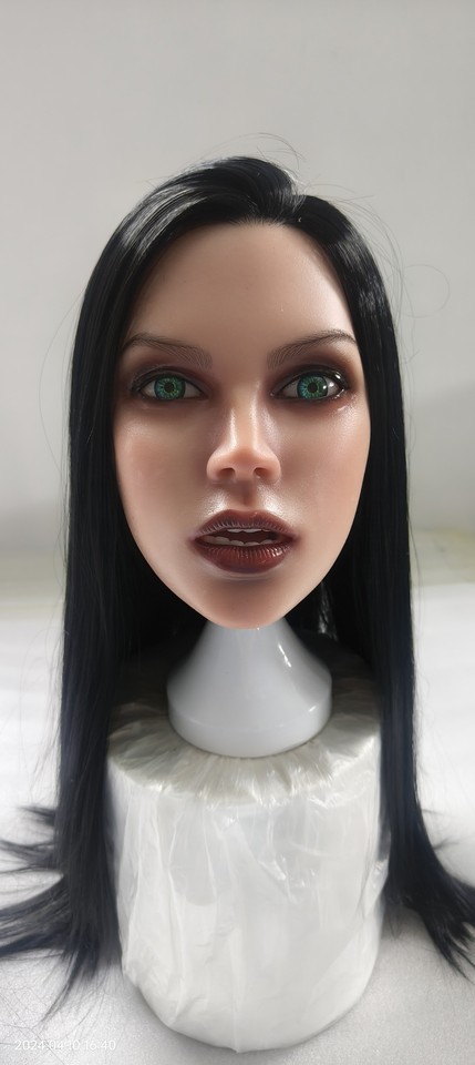 Real Oral Sex Doll Head Movable Jaw Silicone Implanted Hair Masturbator ...