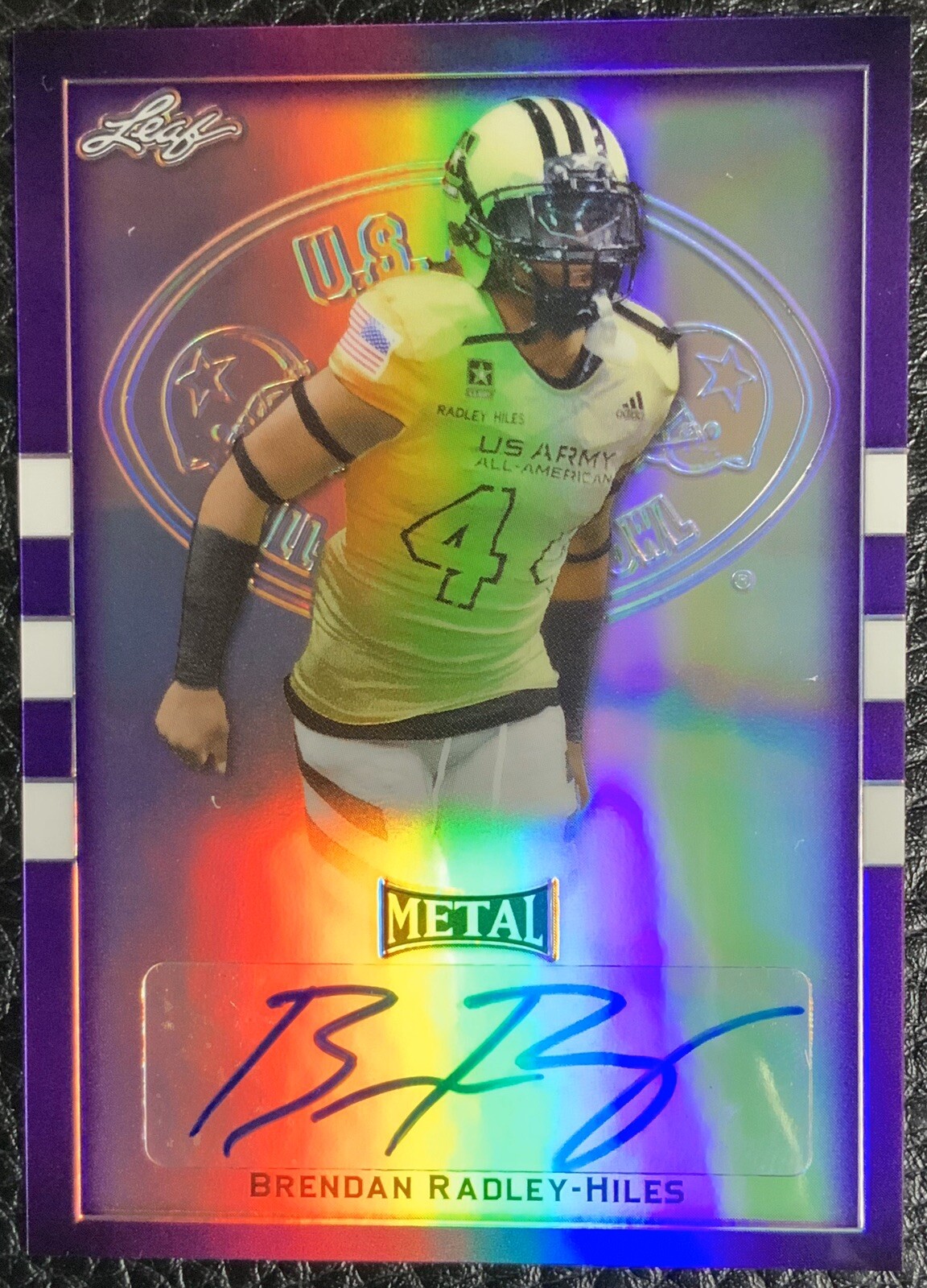 2018 Leaf Metal U.S. Army All American Brendan Radley-Hiles 5/25 Purple ...