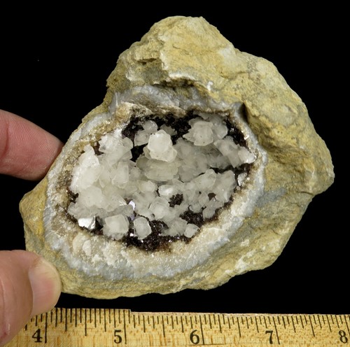 Violet-blue Iridescent Brown & Clear Calcite Crystals 4" Keokuk geode ...