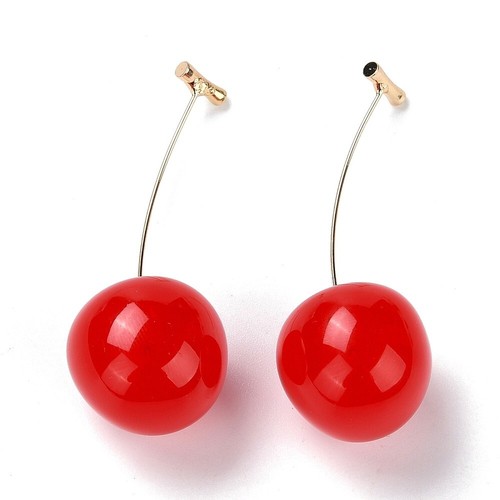 Boucles d'oreilles pendantes Cerise rouge intense - cadeau original ...