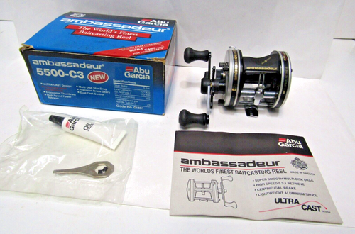 Abu Garcia Ambassadeur 5500 C3 ULTRA CAST High Speed Fishing Reel w/Box ...