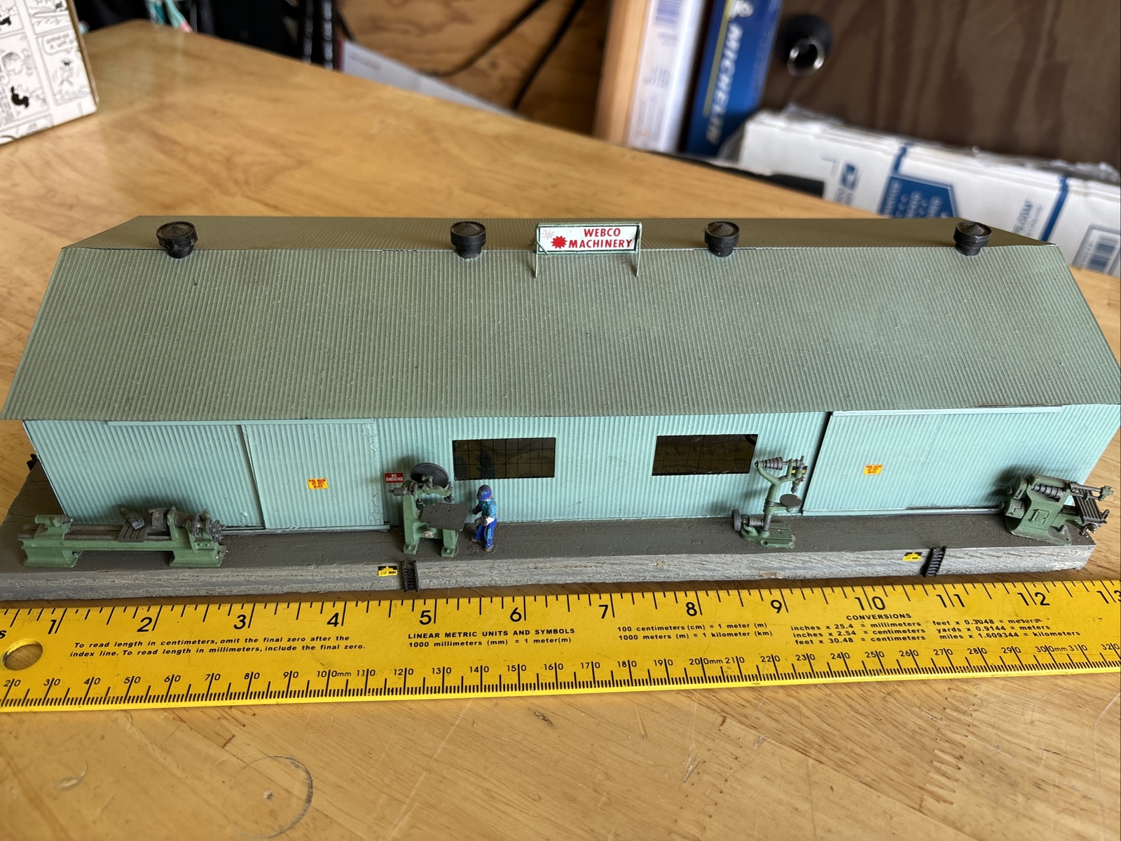 HO Scale Machine Shop Green- Scratch built With Great Details! | eBay