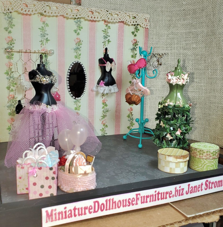 Miniature Dollhouse Room Box 1 in scale Artisan Bra Closet | eBay