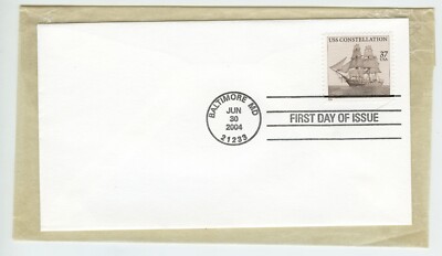 US FDC #3869 37¢ Cent USS Constellation Stamp, June, 30 2004, 9p1582 ...