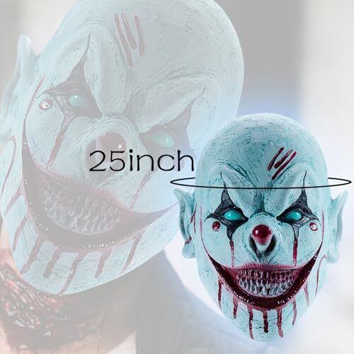 Horror Clown Mask Scary Evil Killer Halloween Cosplay Mask Creepy Demon ...