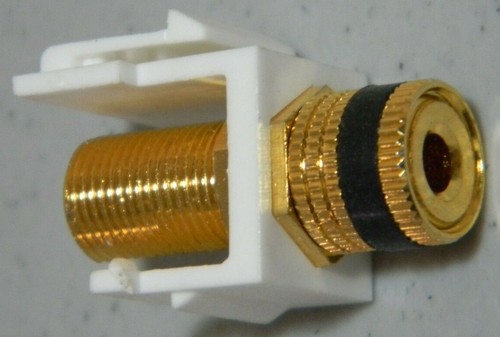 KEYSTONE WHITE SPEAKER WIRE BINDING POST INSERT with BLACK BAND | eBay