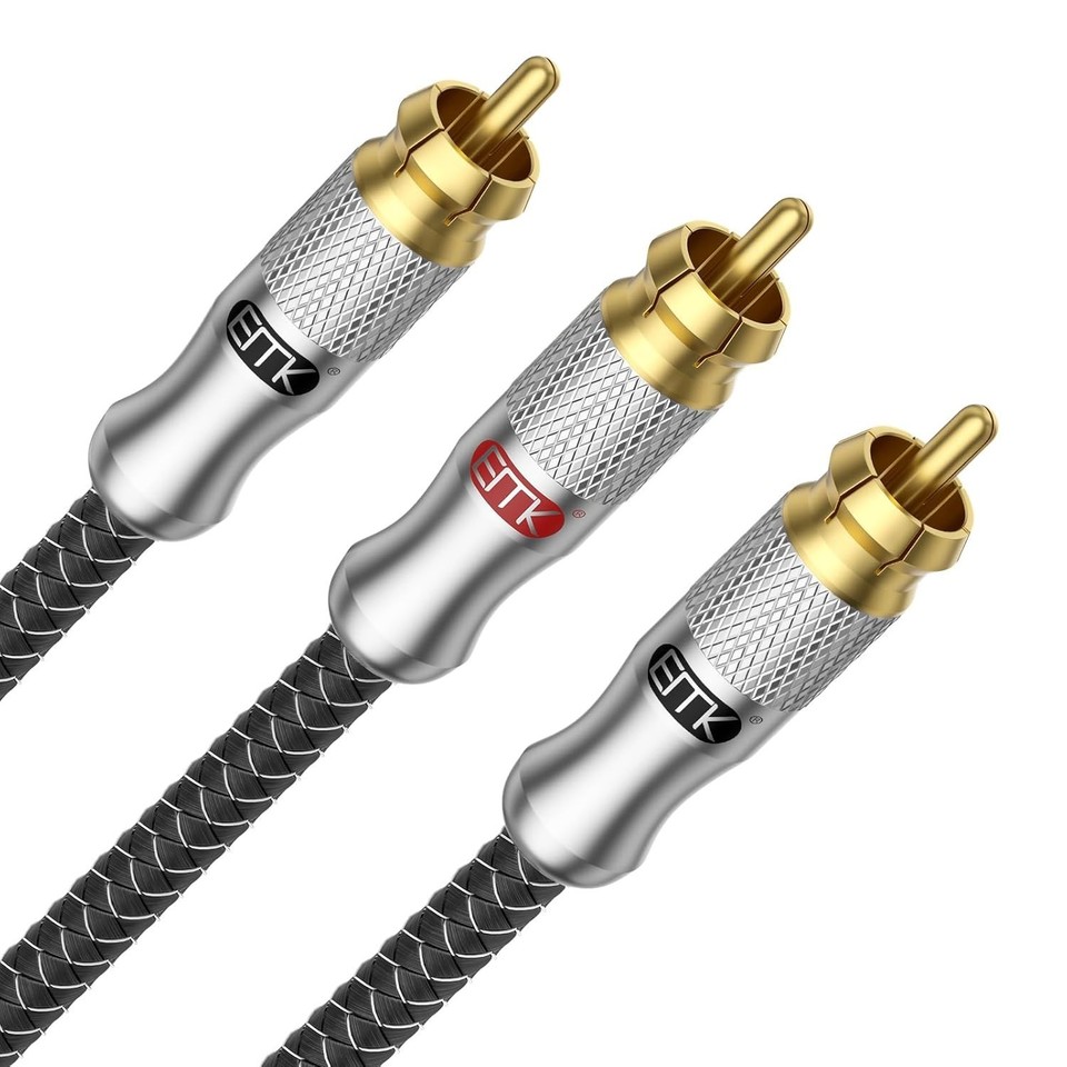 RCA Y Splitter 15Ft/5M- Bi-Directional 1 Male to 2 Male Subwoofer ...