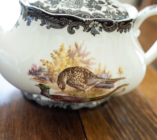 Antique Royal Worcester Spode Palissy Game Series Teapot Excellent! | eBay
