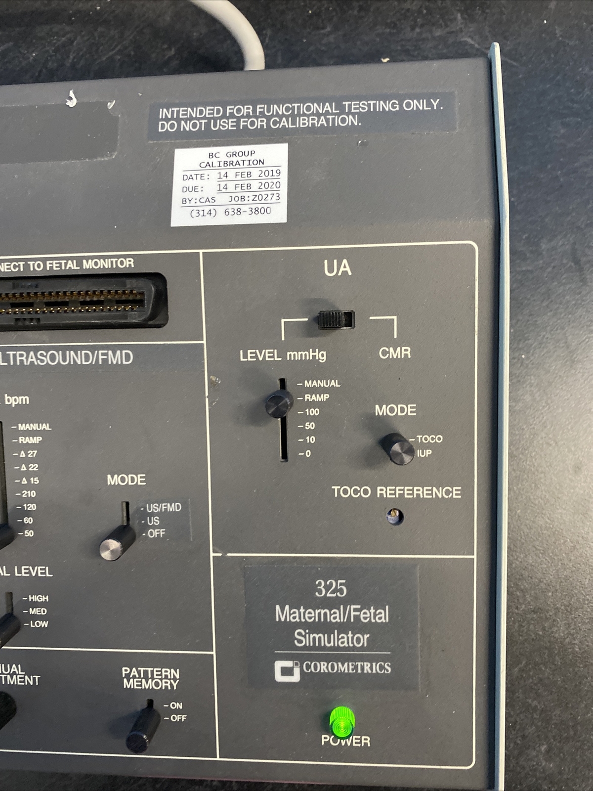 COROMETRICS 325 Maternal Fetal Simulator w/Power Supply Powers ON ...