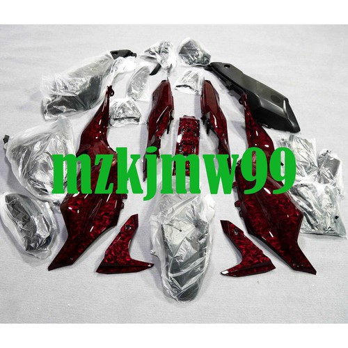 Red Forged Carbon Fiber Fairing Kit Fit For Yamaha FZ07 MT-07 MT07 2012 ...