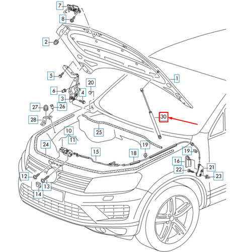 NEW VOLKSWAGEN TOUAREG 7P MK2 FRONT BONNET GAS FILLED STRUT 7P6823359A ...