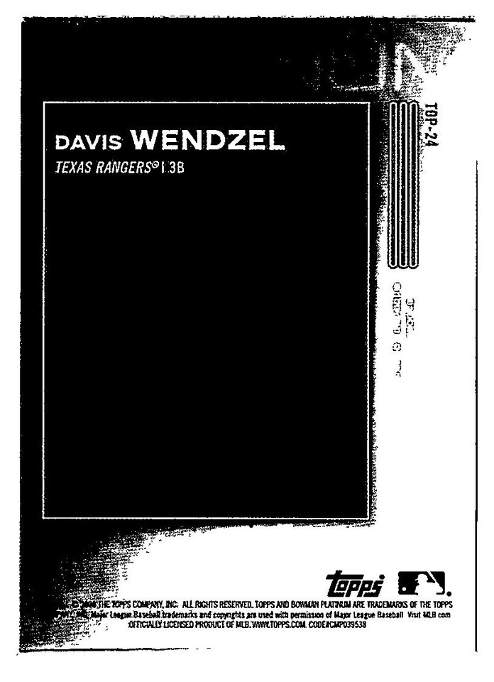 2020 Bowman Platinum #TOP-24 Davis Wendzel Purple 130/250 | eBay