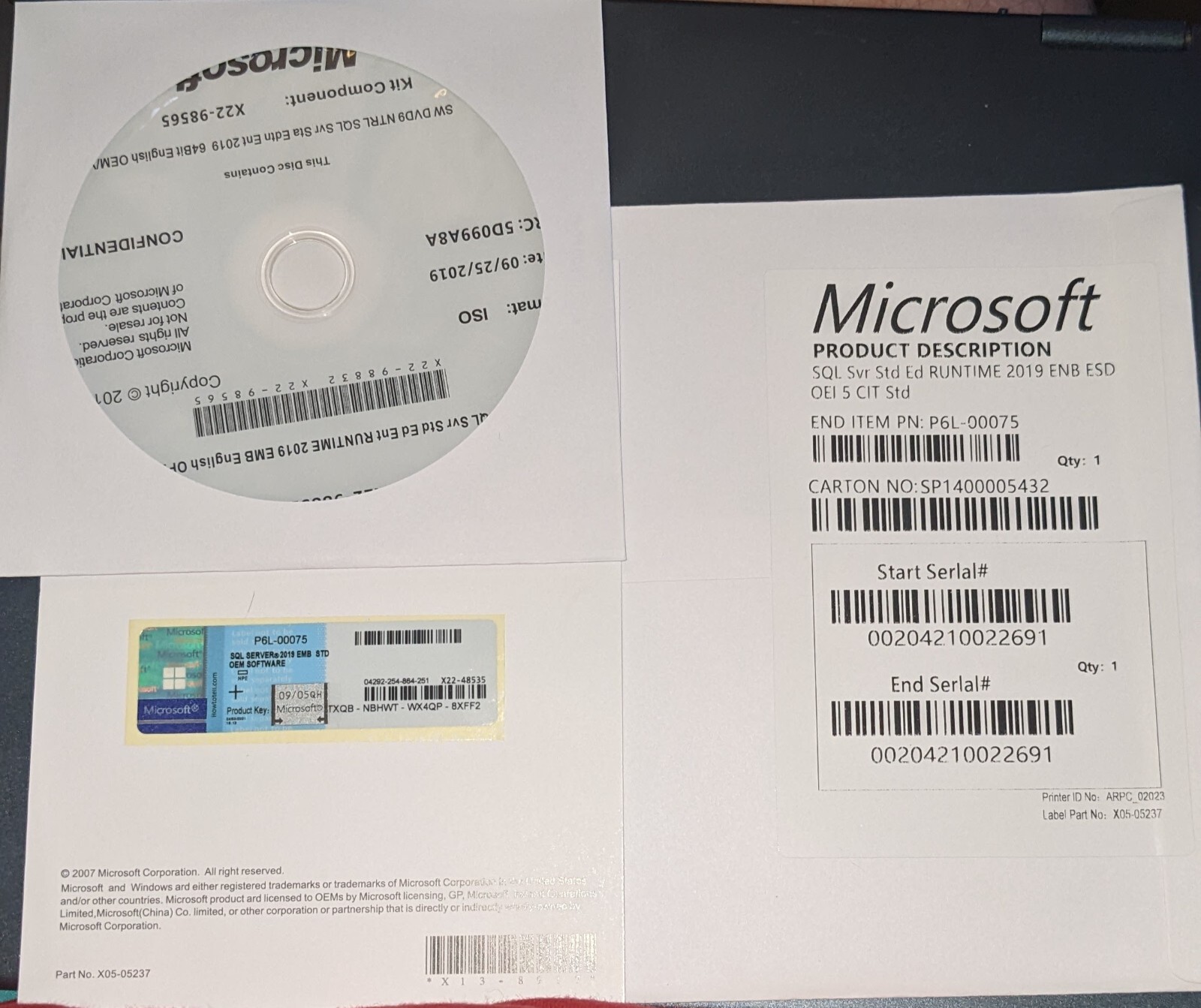 Physical Item SQL Server 2019 Standard 16 Core License Key DVD COA EBay