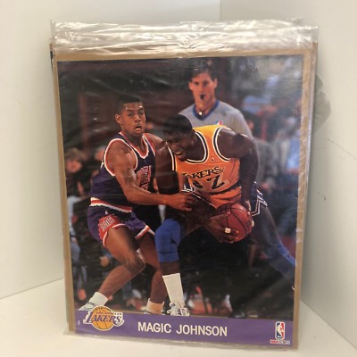 Vintage 1990 MAGIC JOHNSON NBA Hoops Los Angeles Lakers 8X10 Picture ...