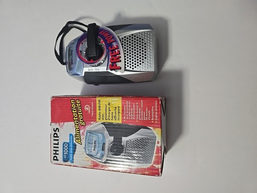 Philips AE1000 Portable Radio AM FM Self Powered Tuner Rechargeable ...