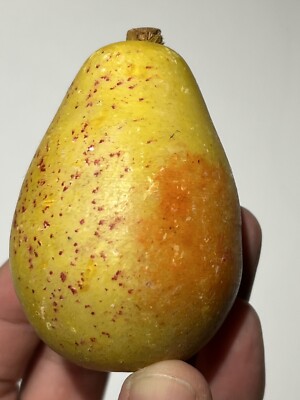 Early Antique Italian Alabaster Stone Fruit Yellow Alabaster Pear Great ...