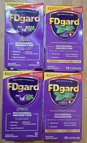 3 Units FDgard Occasional Indigestion Supplement ~ 12 capsules (11/25 ...
