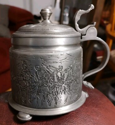 RARE Vintage Zinn-Becker Stuttgart Germany Pewter 95% Lidded Stein ...