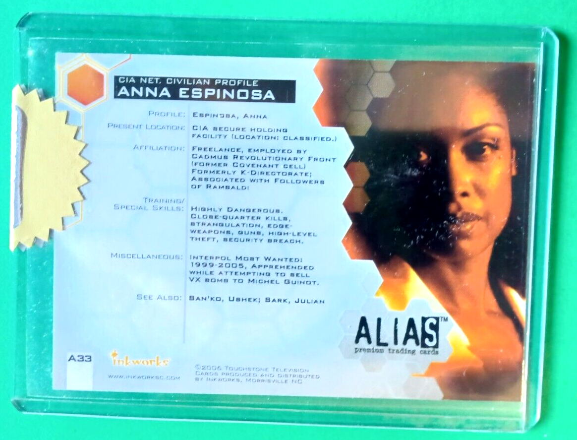 ALIAS SEASON 4 INKWORKS GINA TORRES AS ANNA ESPINOSA ON CARD AUTO ...