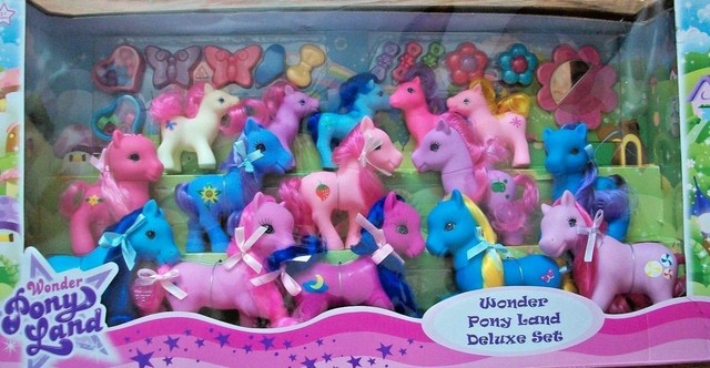 Large 80cm Wonder Pony Land Deluxe Playset 18 Little Ponies Accessories ...
