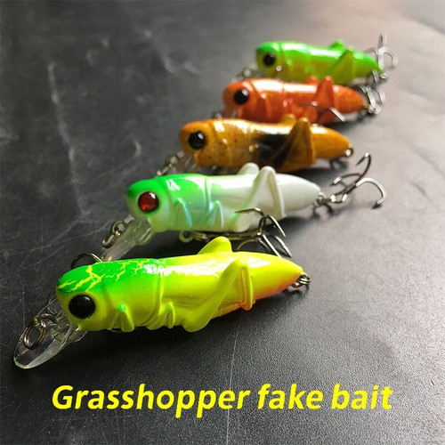 55mM 3.5g Insect Bionic Grasshopper Artificial Minnow Lure Fishing Hard ...