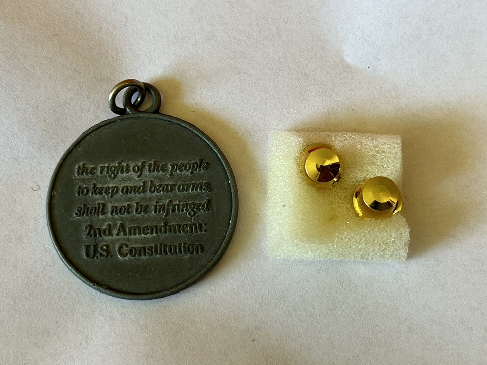 2 NRA Pins - Endowment & Patron Members + NRA Metal Coin/Key Chain ...