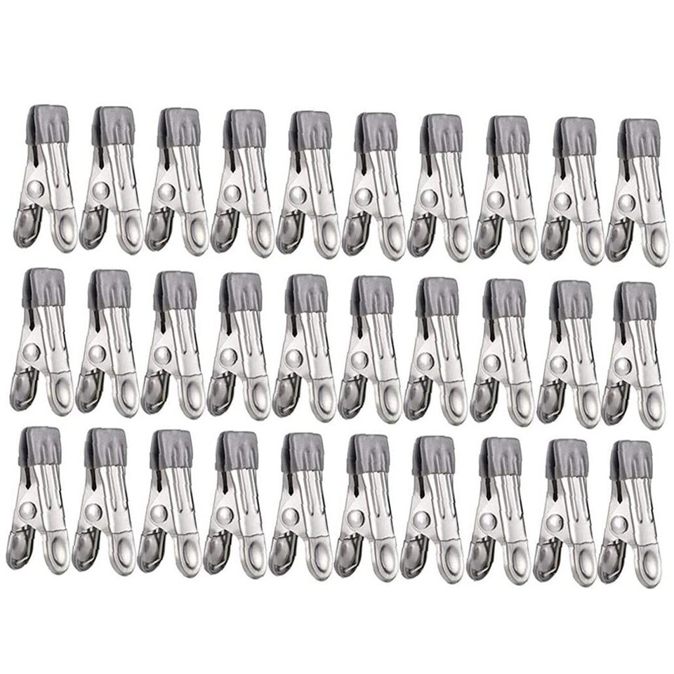 8PCS Clothes Pegs Non-Slip Metal Hanging Laundry Pegs Food Photo Pins ...