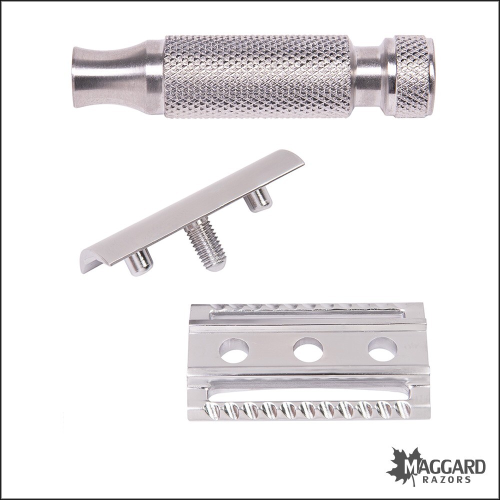 Maggard Razors MRT Stainless Travel Handle Safety Razor with Chrome ...