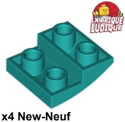 Lego 4x Slope curved inverted pente courbe inversé 2x2 dark turquoise ...