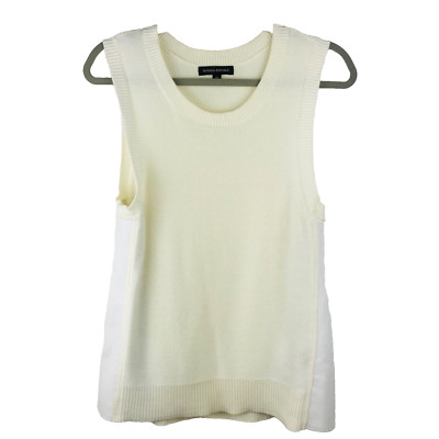 Banana Republic Sleeveless Sweater Vest Faux Leather Side Panels Womens ...