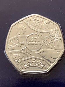 2021 FIFTY pence 50p coin 1971 DECIMAL DAY BUNC | eBay