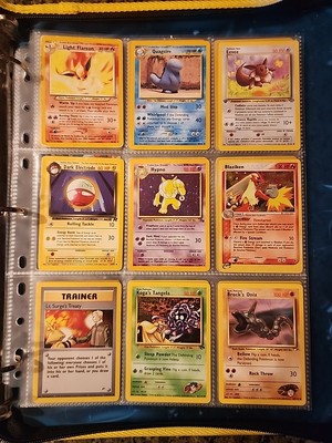 Pokemon Collection Binder Vintage Lot of Cards Holos Rares WoTC E ...