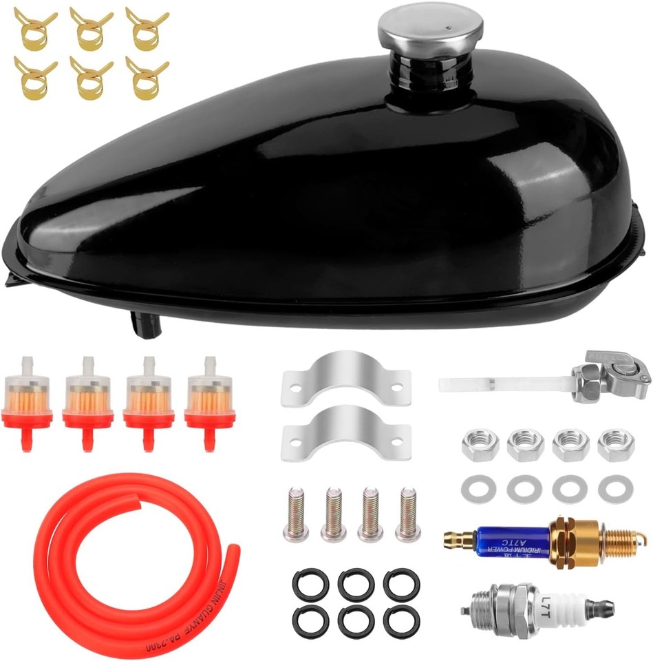 4L Metal Fuel Petrol Tank W/Cap For 2 Stroke 49-80cc Motorized Bike ...