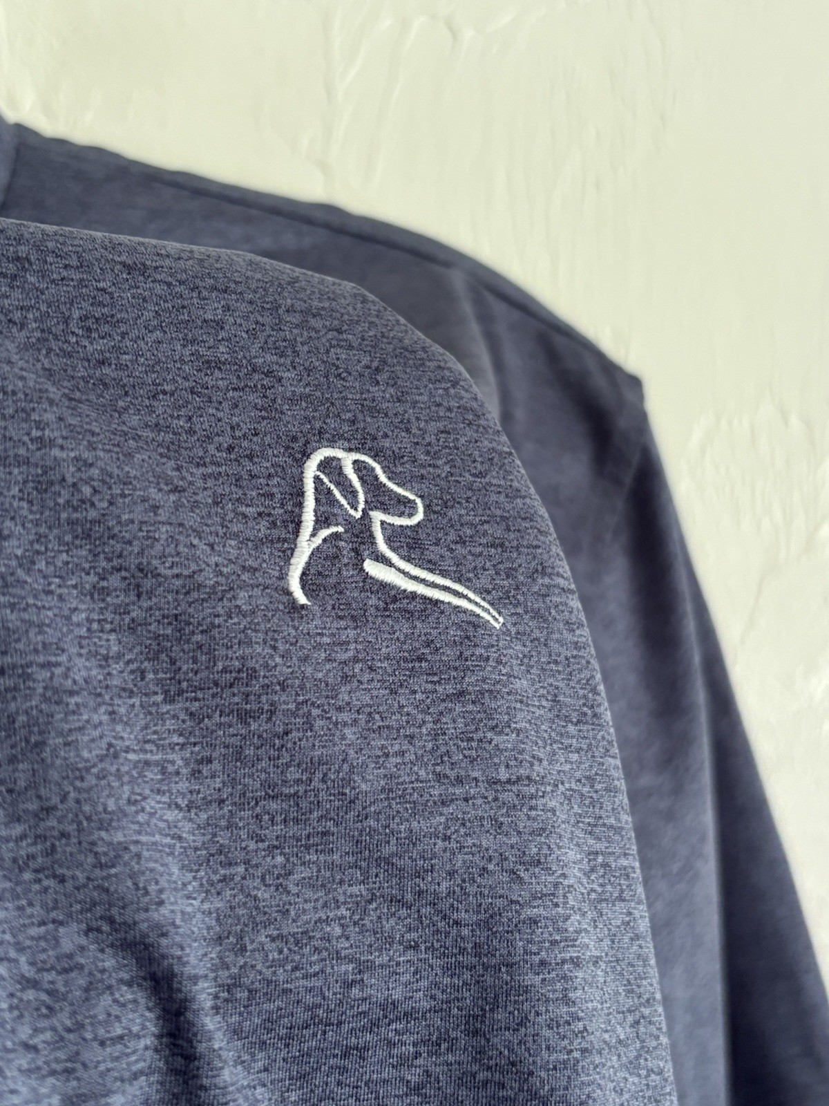 Rhoback Heather Annapolis Blue Performance Short Sleeve UPF Polo Shirt Size M | eBay