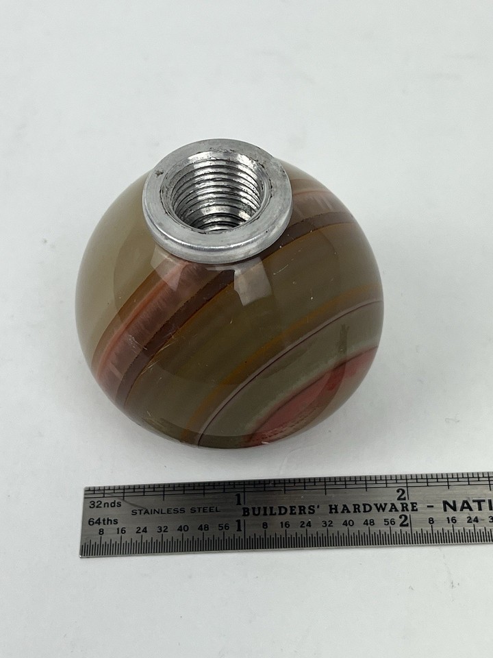 Vintage Gear Shift Knob Swirl Glass Marble Slag Agate Custom Accessory ...