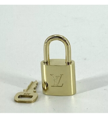 LOUIS VUITTON LOCK & KEY PADLOCK - COMES POLISHED FITS ALL BAGS BOX W ...