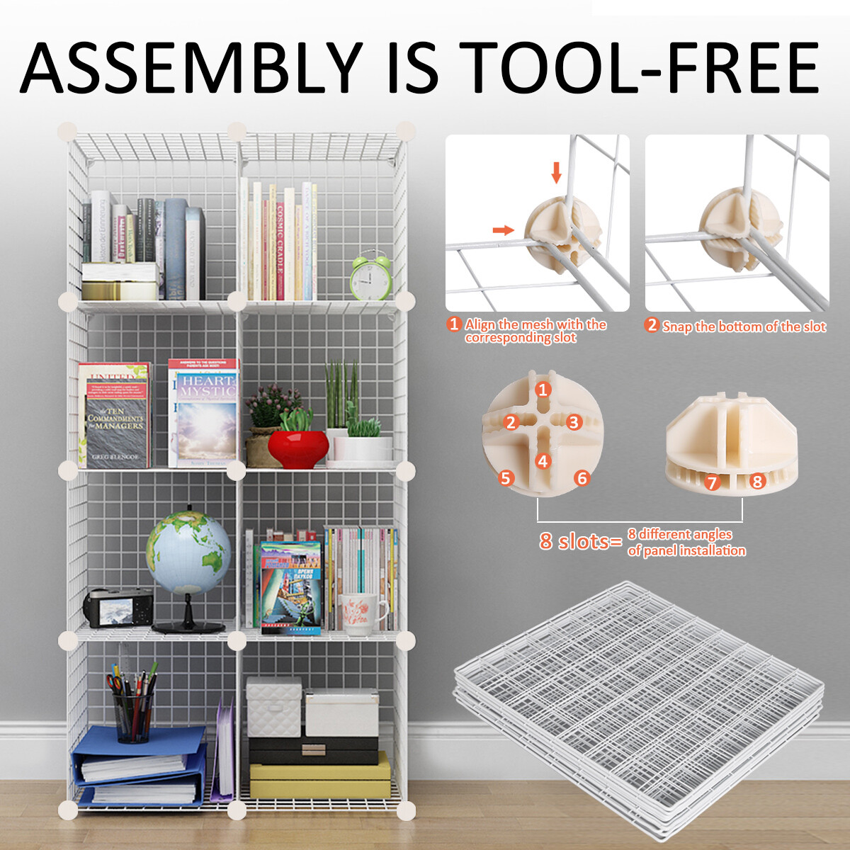 8 to 25 Cubes DIY Wire Storage Shelves Cabinet Metal Display Shelf Toy ...