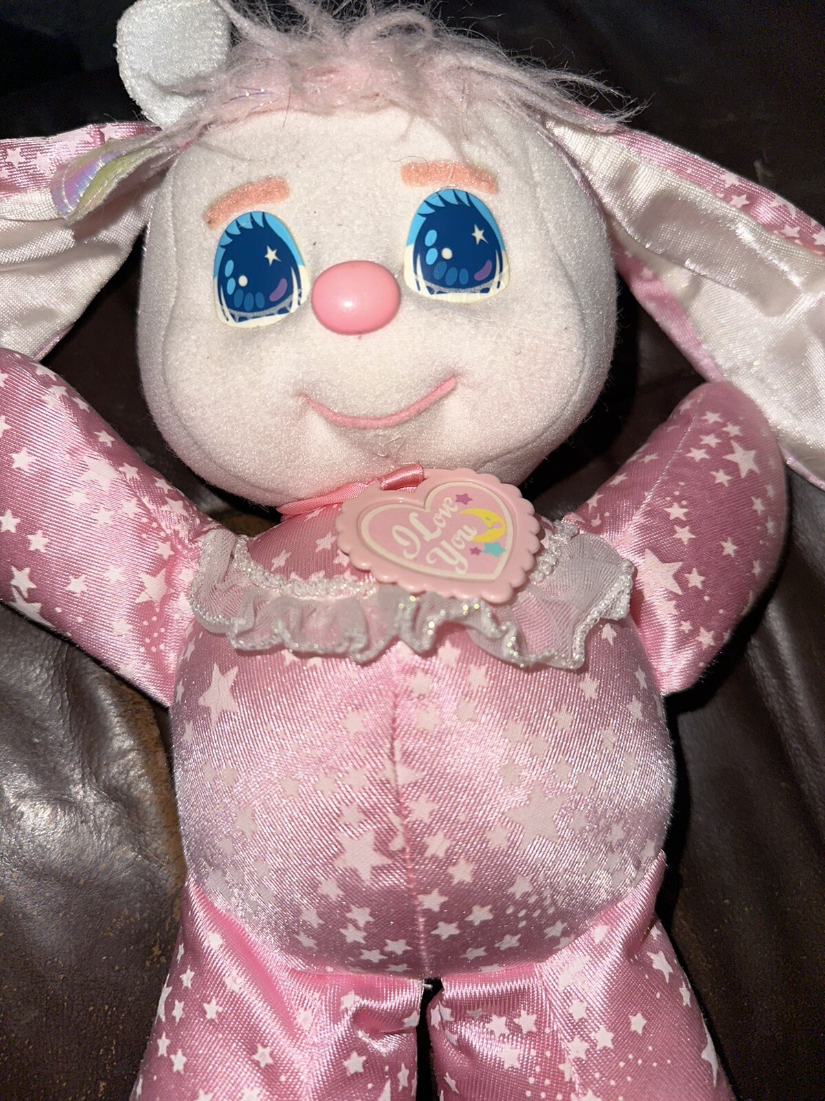 Vintage Mattel PJ Sparkles Sparklins Pink Bunny Plush Doll Glow Dark ...