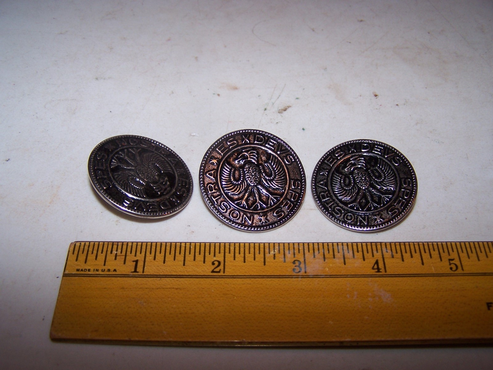 3 Vintage Metal Buttons ESX DEVS SPES NOSTRA - God Is Our Hope | eBay