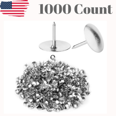 1000 Pack Steel Thumb Tacks Sliver Thumb Tack Flat Head Push Pin Push ...