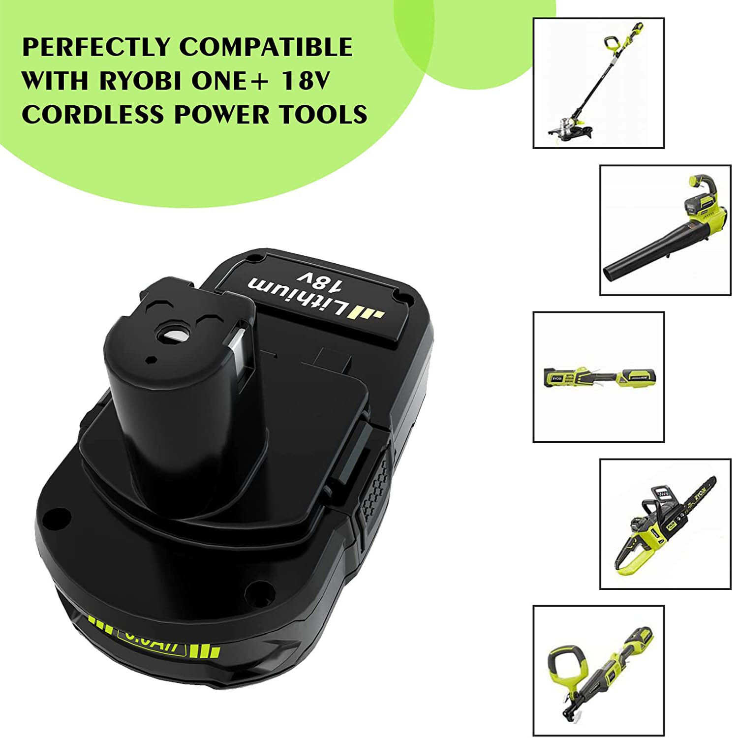 2-pack 18 Volt P102 Lithium Battery For Ryobi 18V 3.0Ah One+ Plus P200 ...