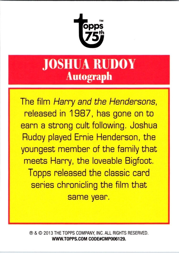 2013 Topps 75th Anniversary Autographs Rainbow Foil #NNO Joshua Rudoy ...